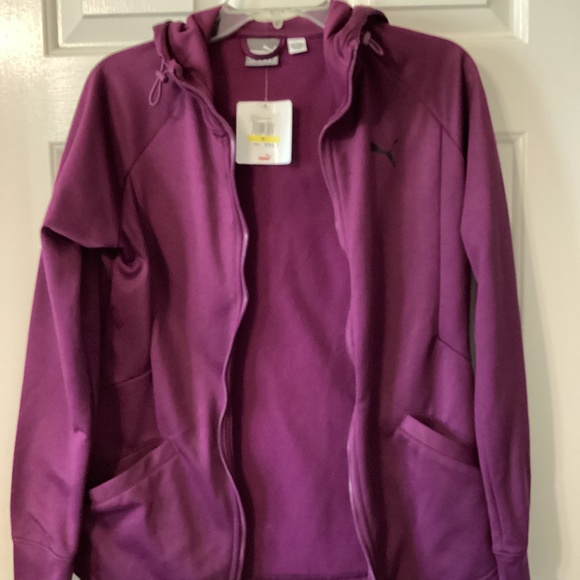 Puma | Jackets & Coats | Puma Fleece Lined Jacket Coat Purple Hood ...